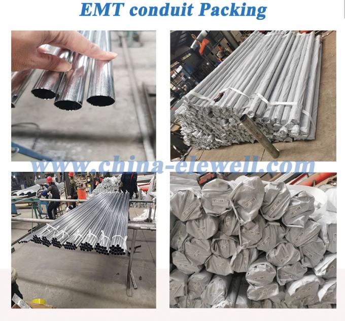 Silver 2 Inch Metal Conduit Custom Electrical Metallic Tubing Conduit