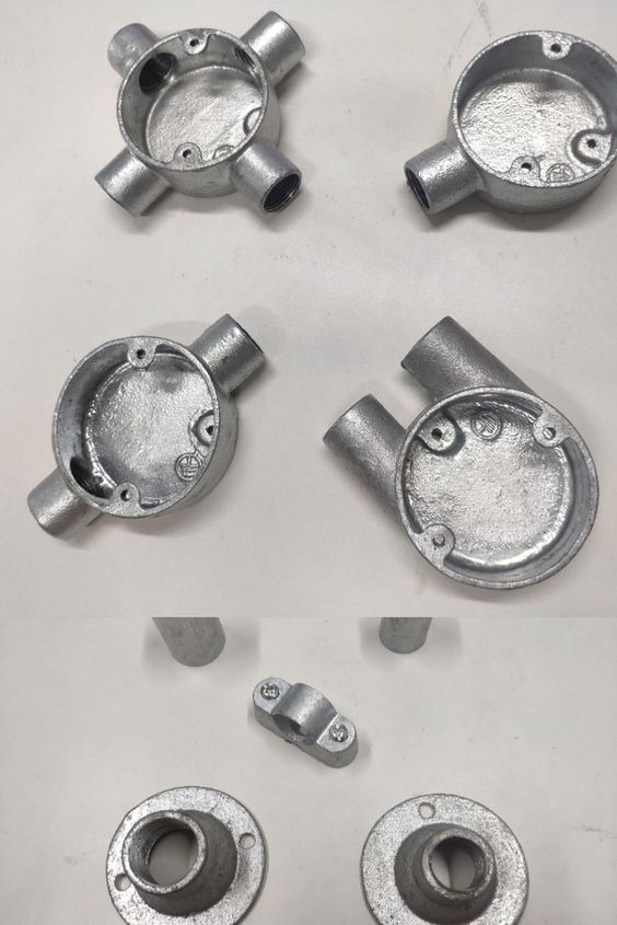 Galvanized Finish Round Metal Electrical Box Cover For BS4568 Junction ...