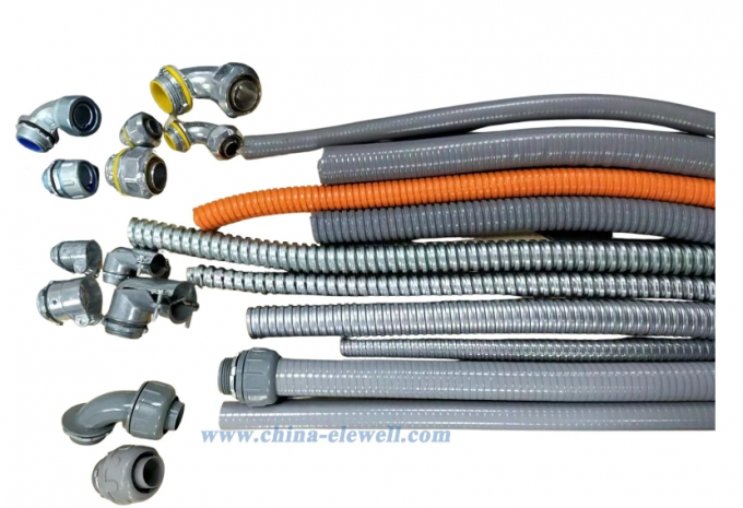 3/8"-4"Electrical Fitting Black Pvc-coated Metal Flexible Conduit