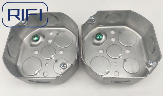 Custom Electrical Conduit Boxes Steel Box Octagon With Raised Ground Screw
