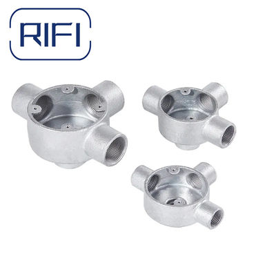 Tee 3 Way Hot Dip Galvanized Circular Junction Box Untuk Instalasi Listrik