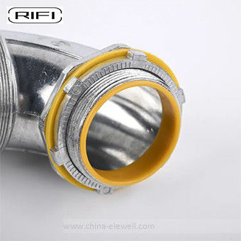 3 / 4 Inch Liquid Tight Conduit 90 Degree Zinc Connector For Bond ...
