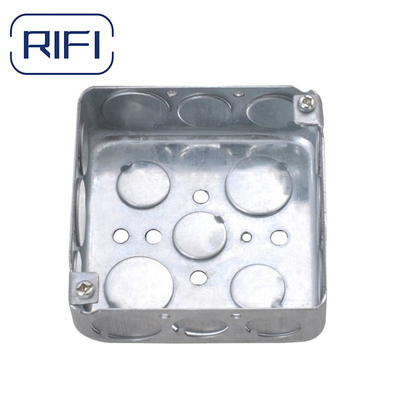 Galvanized Steel 2 Gang Metal Switch Box Square Electrical Junction Box